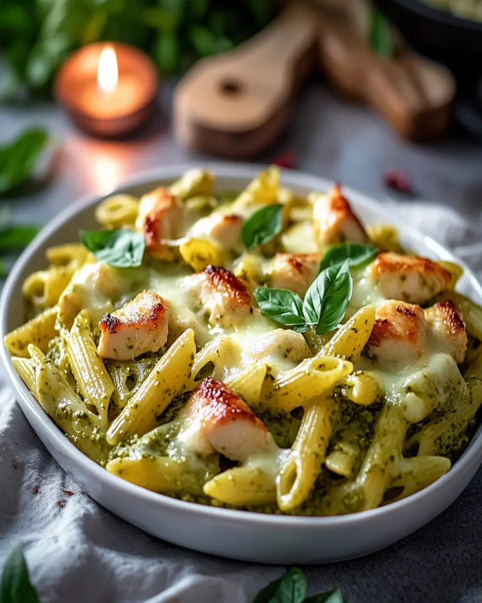 chicken pesto pasta bake